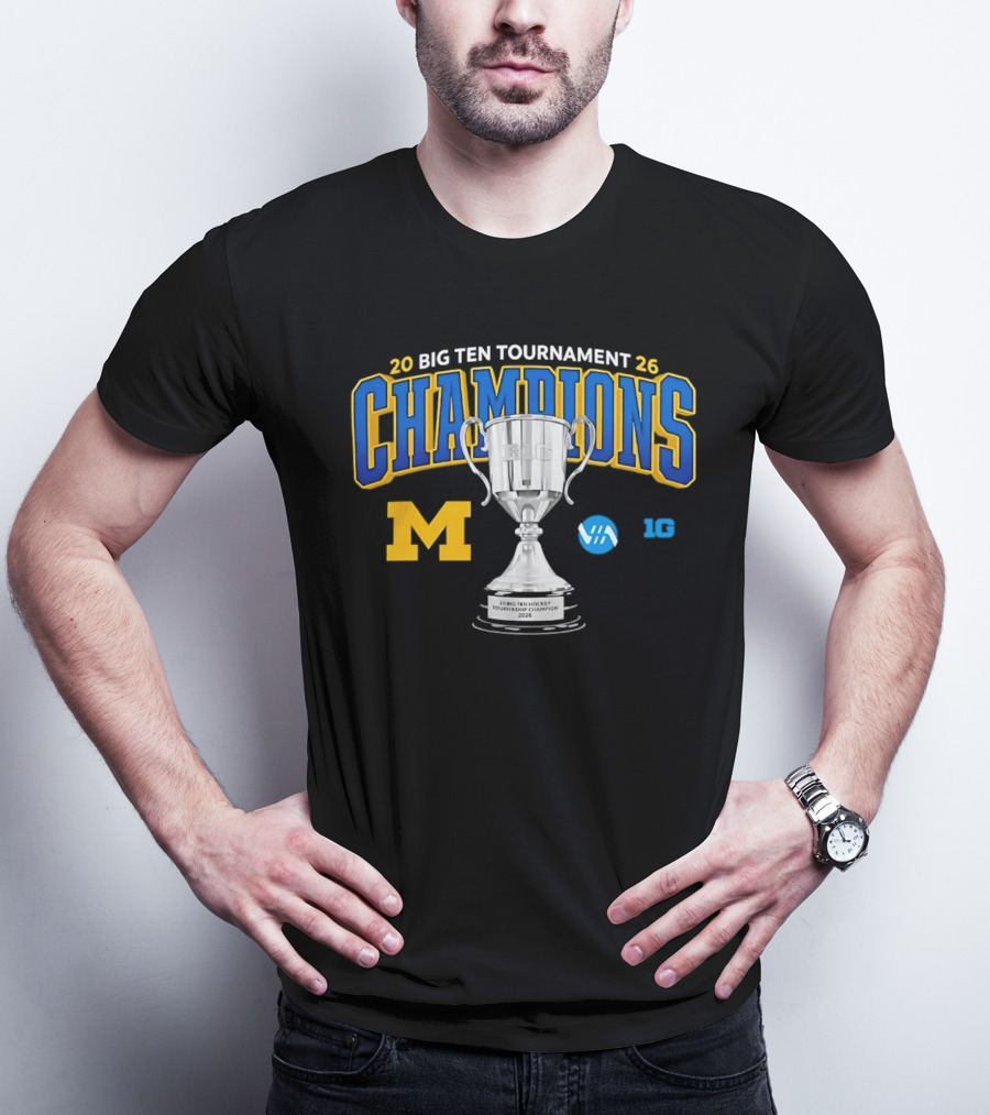 Michigan Wolverines 2026 Big Ten Tournament Champions Trophy T-Shirt
