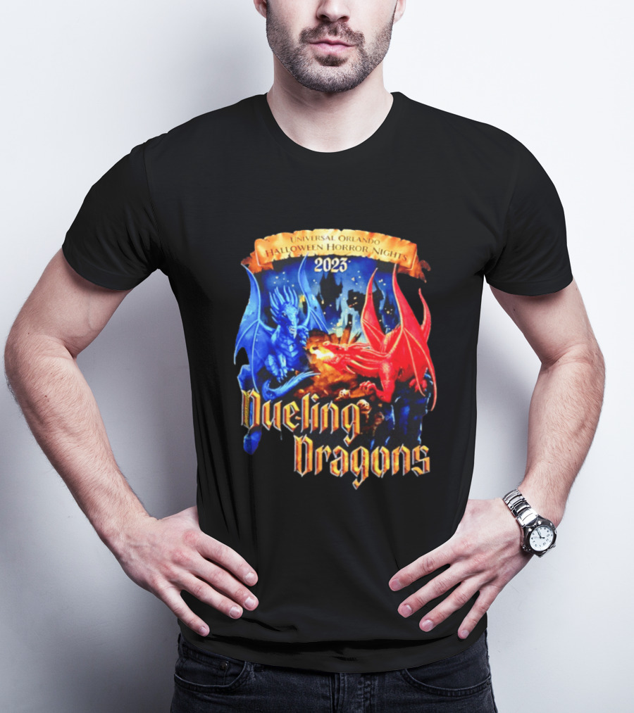 Universal Orlando Halloween Horror Nights 2023 Dueling Dragons T-Shirt