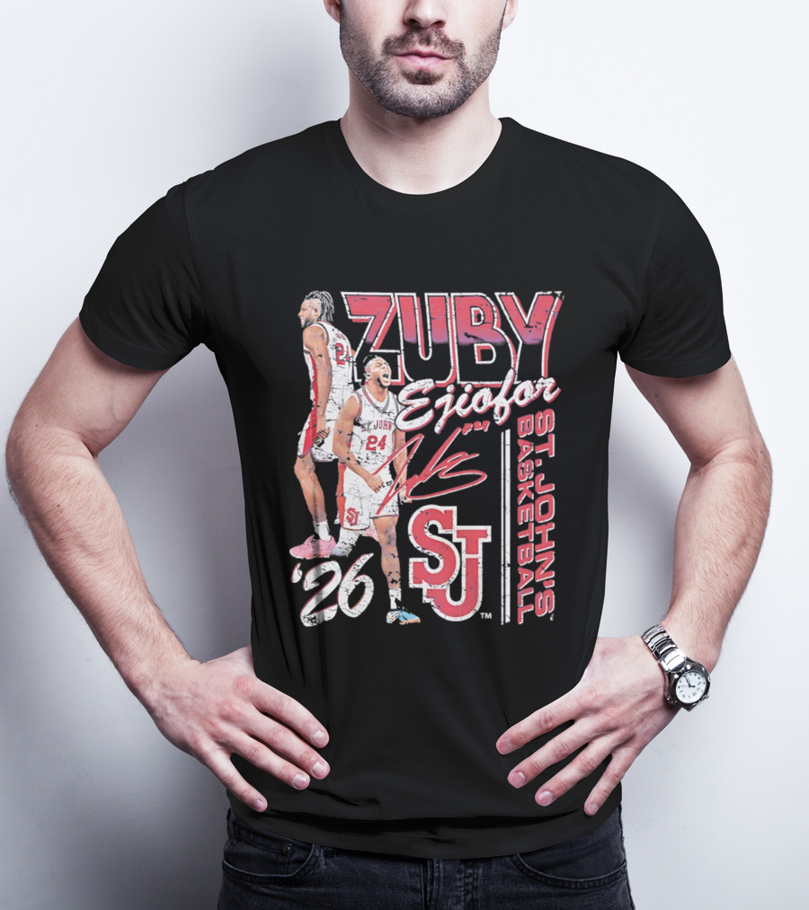 Zuby Ejiofor St. John's Basketball 26 SJ Red Storm 90s T-Shirt