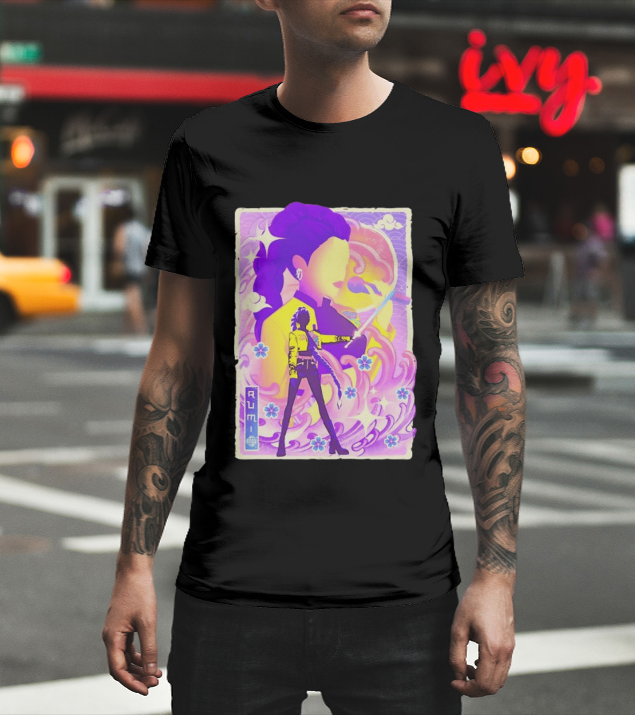 Rumi KPop Demon Hunters Musha E Floral Warrior T-Shirt