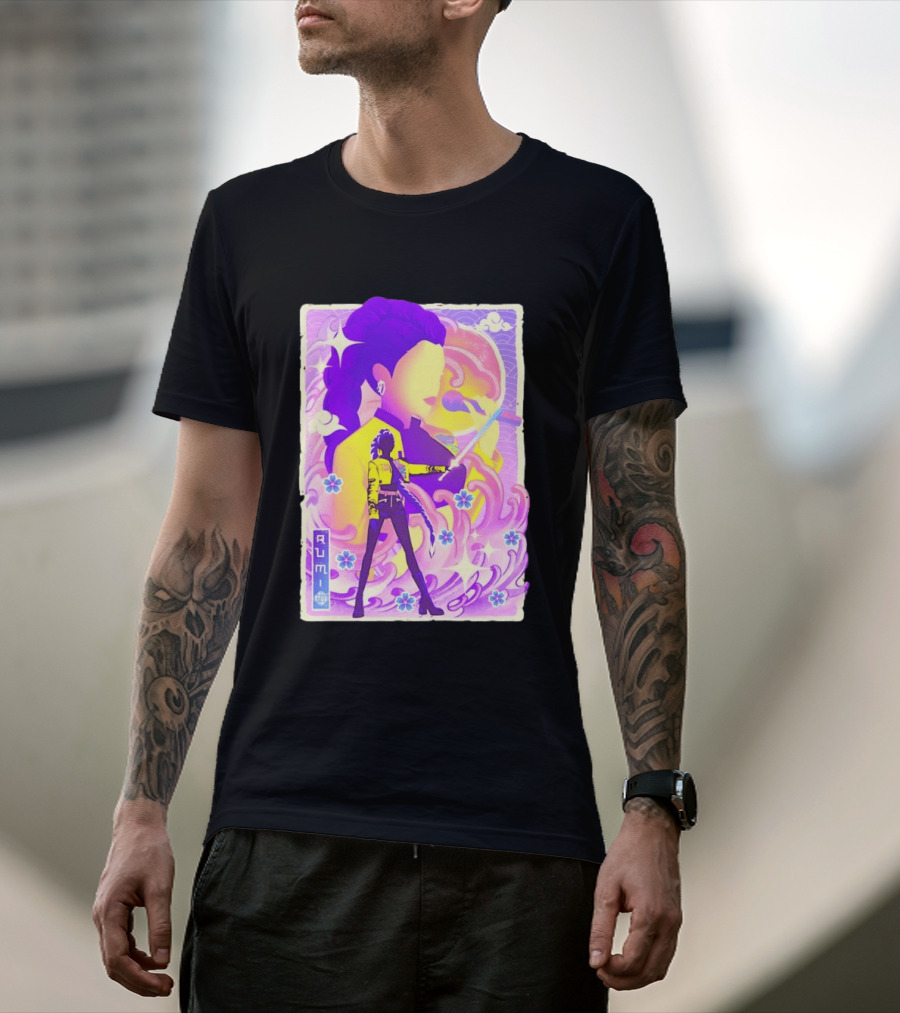 Rumi KPop Demon Hunters Musha E Floral Warrior T-Shirt