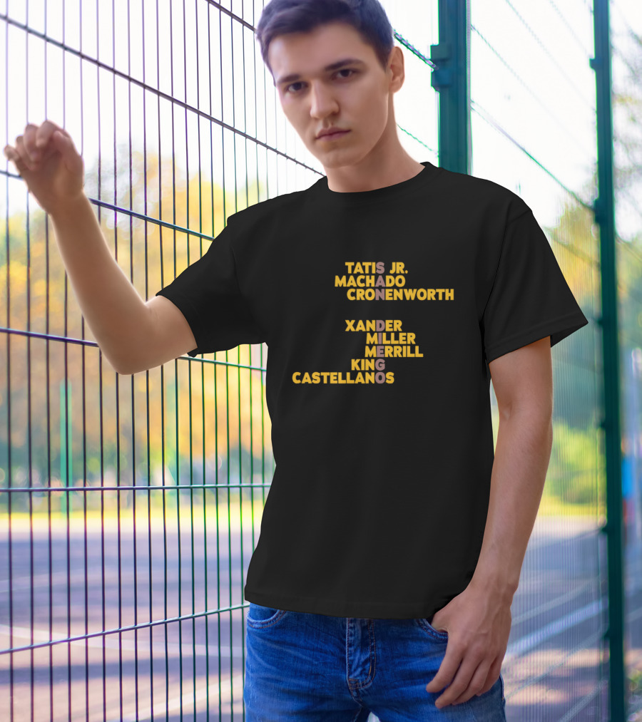 Slam Diego Baseball Tatis Jr Machado Cronenworth Xander Miller Merrill Nola Castellanos T-Shirt