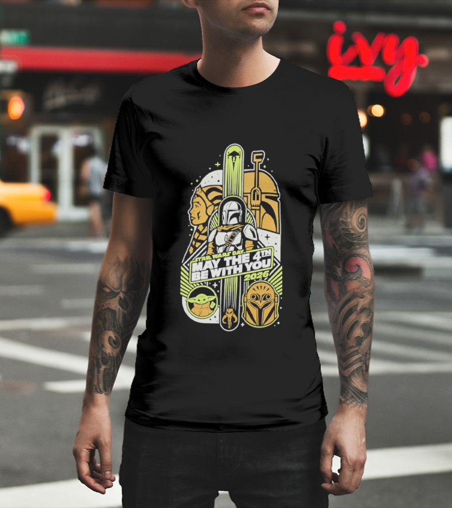 Star Wars Day May The 4th Be With You 2026 Yoda Boba Fett Celebration T-Shirt
