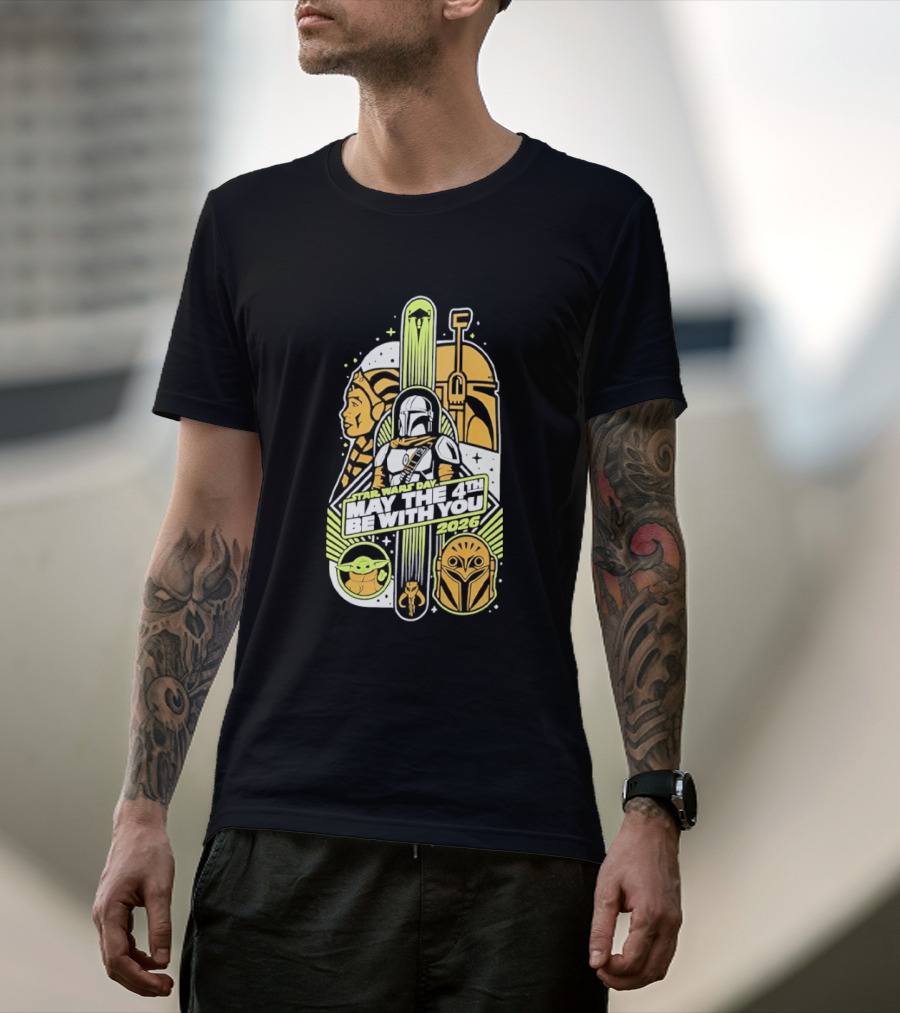 Star Wars Day May The 4th Be With You 2026 Yoda Boba Fett Celebration T-Shirt
