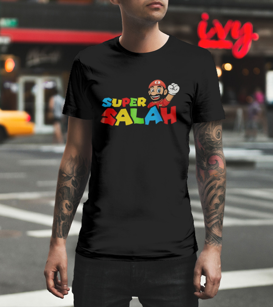 Super Salah Liverpool Fun Mario Gaming Adventure T-Shirt
