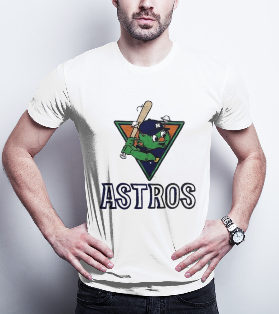 Astros Orbit Baseball Character Triangular Backdrop Homage T-Shirt