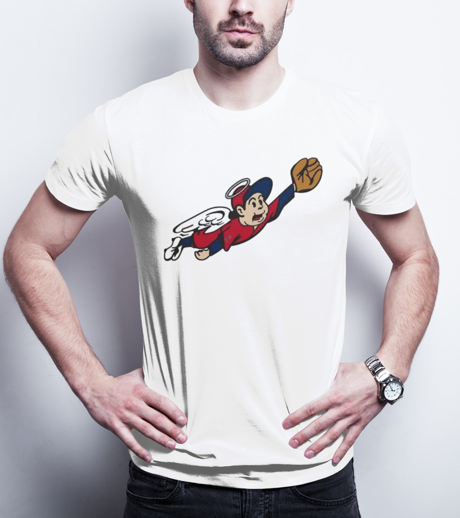 Los Angeles Angels Little Halo Boy Flying Baseball Player With Wings And Glove T-Shirt