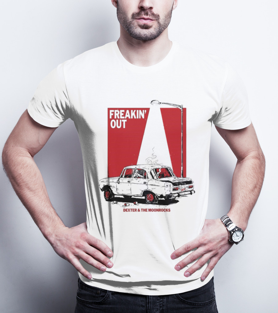 Dexter And The Moonrocks Freakin' Out Tour Car Under Red Light With Smoke T-Shirt