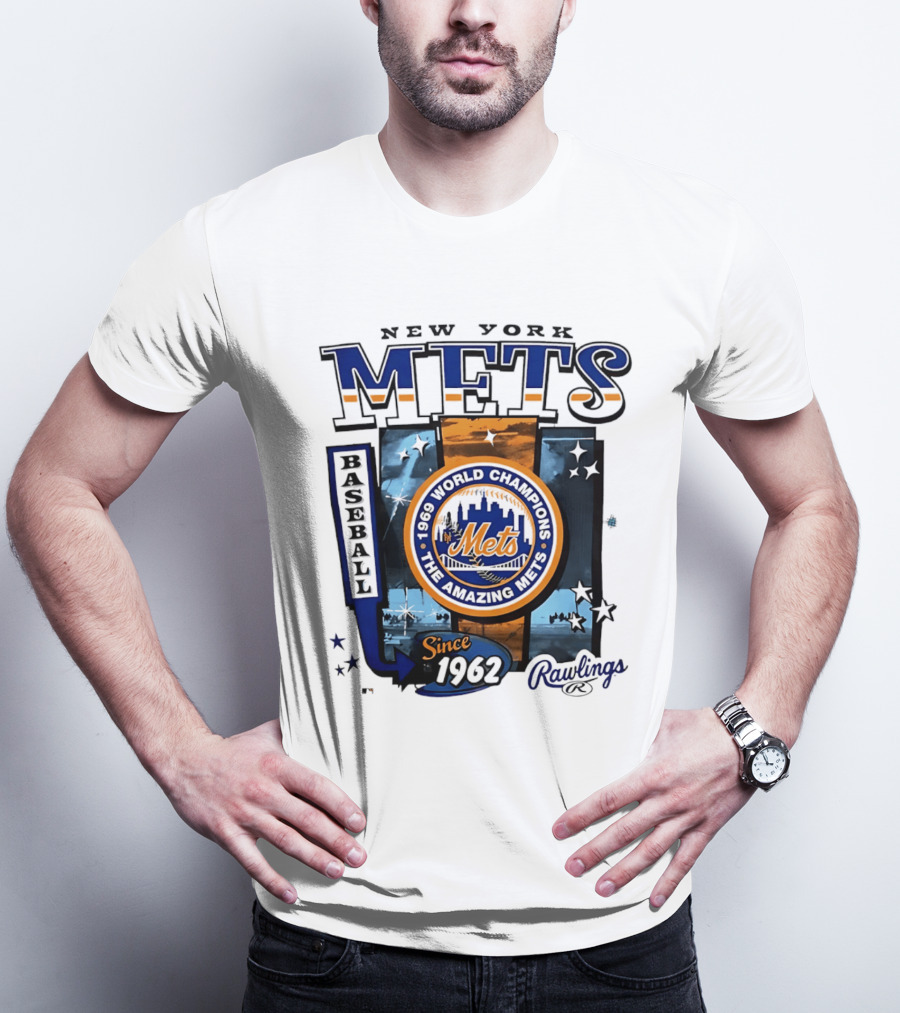 New York Mets 1969 World Champions Amazing Since 1962 Rawlings Baseball T-Shirt