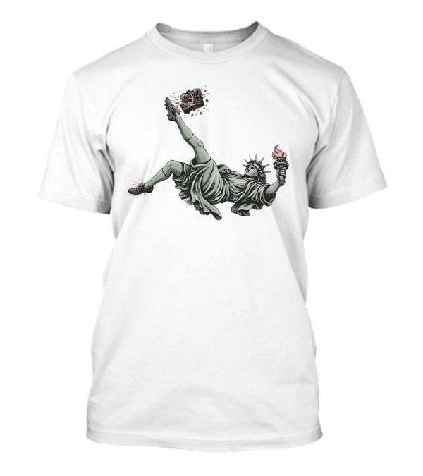 Statue Of Liberty Toppling Crown No Kings T-Shirt