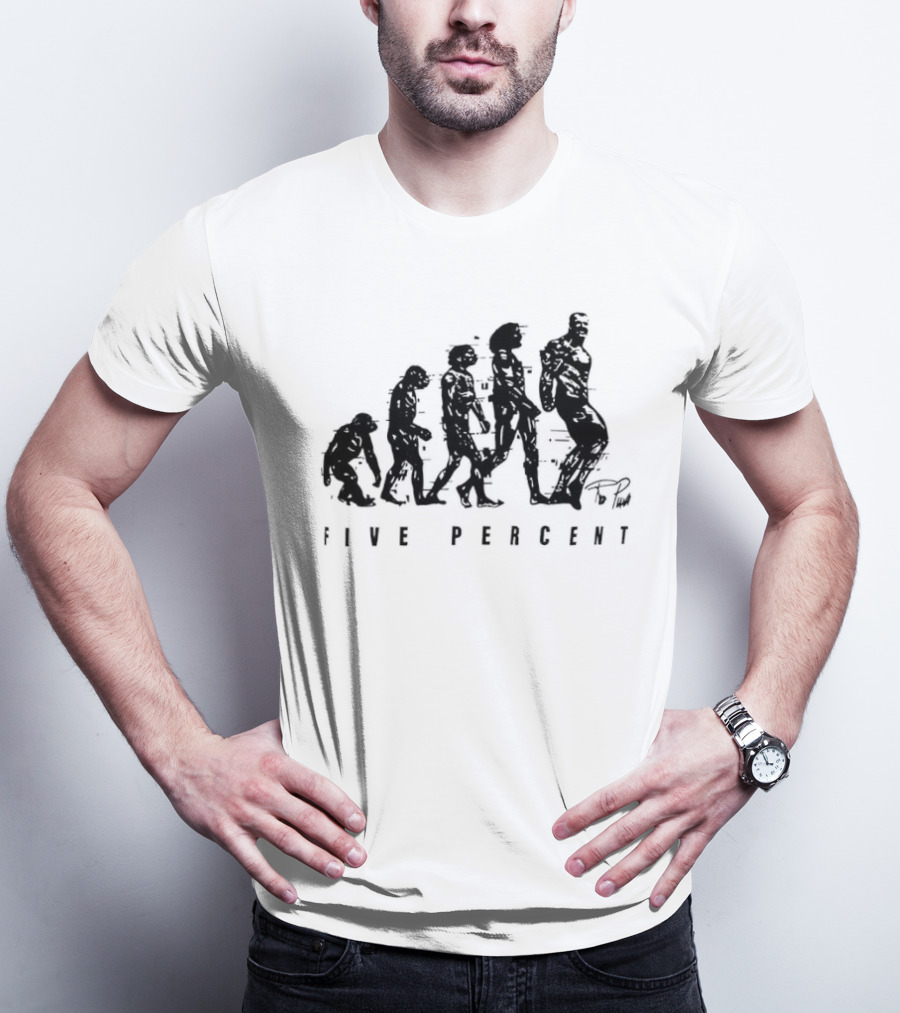 Five Percent Gym Evolution Silhouette Fitness Motivation T-Shirt