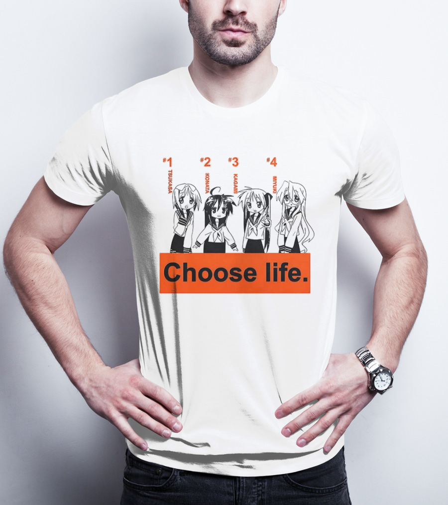 Tsukasa Konata Kagami Miyuki Choose Life T-Shirt