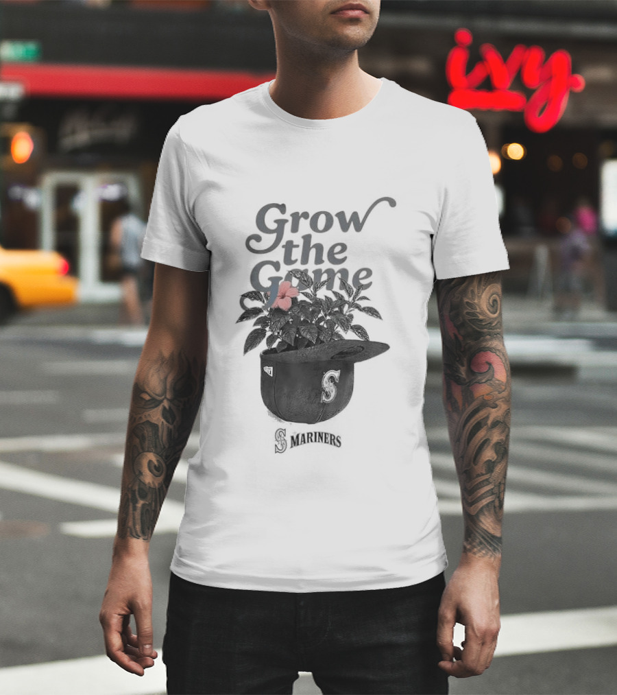 Seattle Mariners Grow The Game Embroidered Cap With Flower Detail T-Shirt