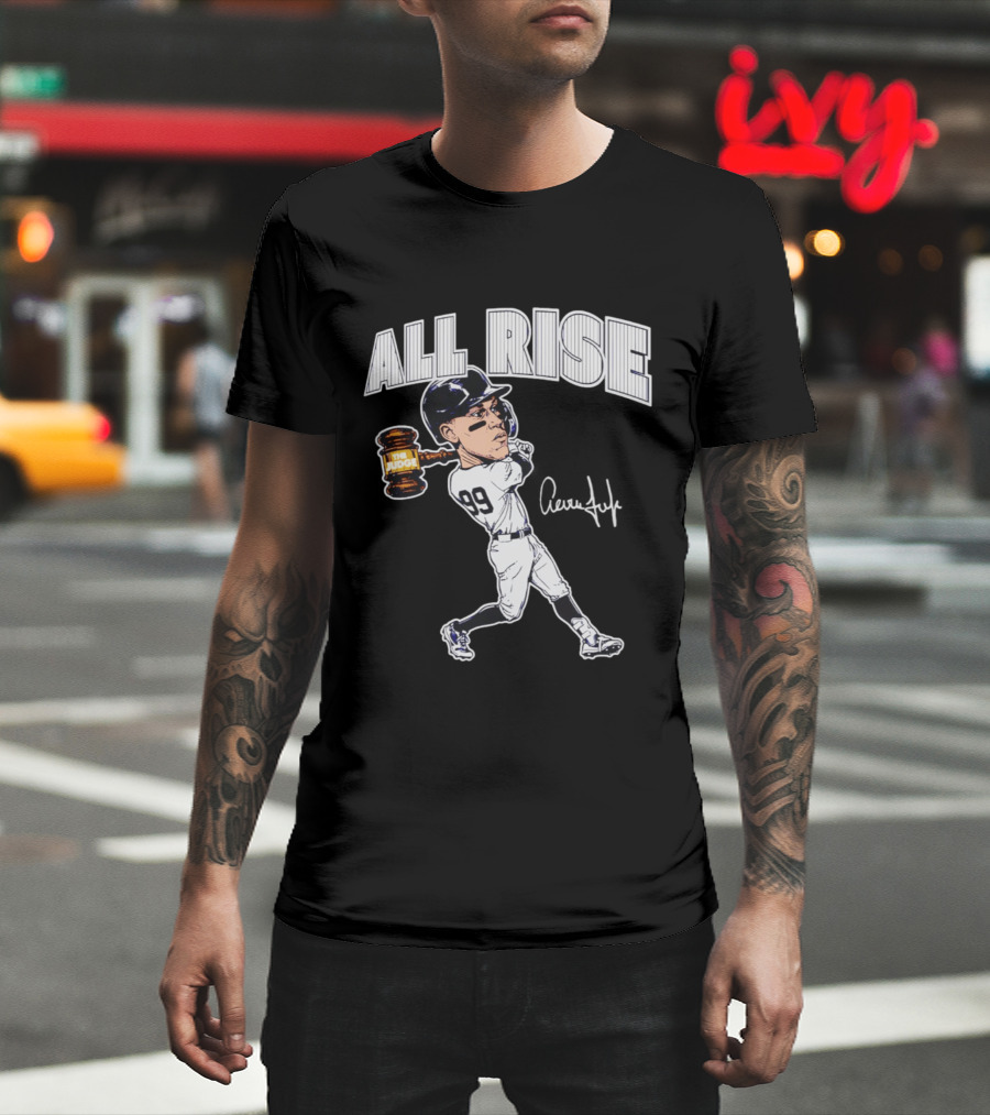 All Rise Aaron Judge New York Yankees Caricature 99 The Judge T-Shirt