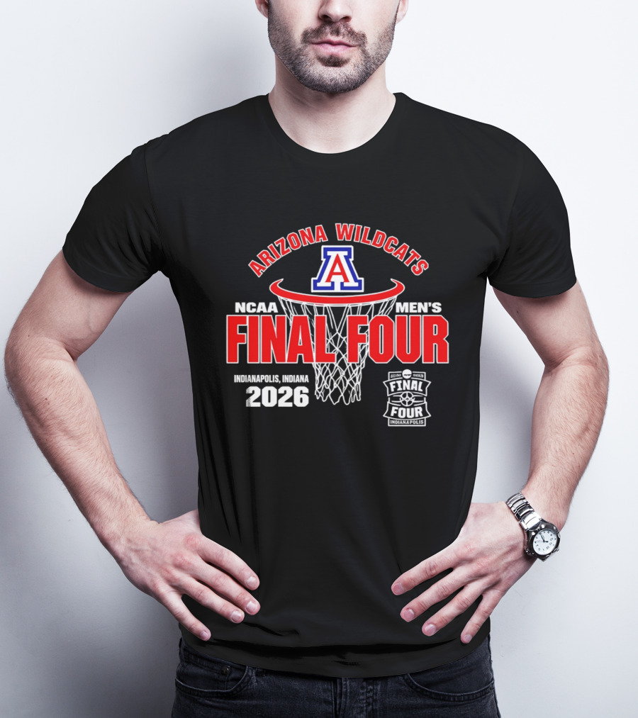 Arizona Wildcats 2026 NCAA Men's Final Four Indianapolis Indiana Basketball T-Shirt