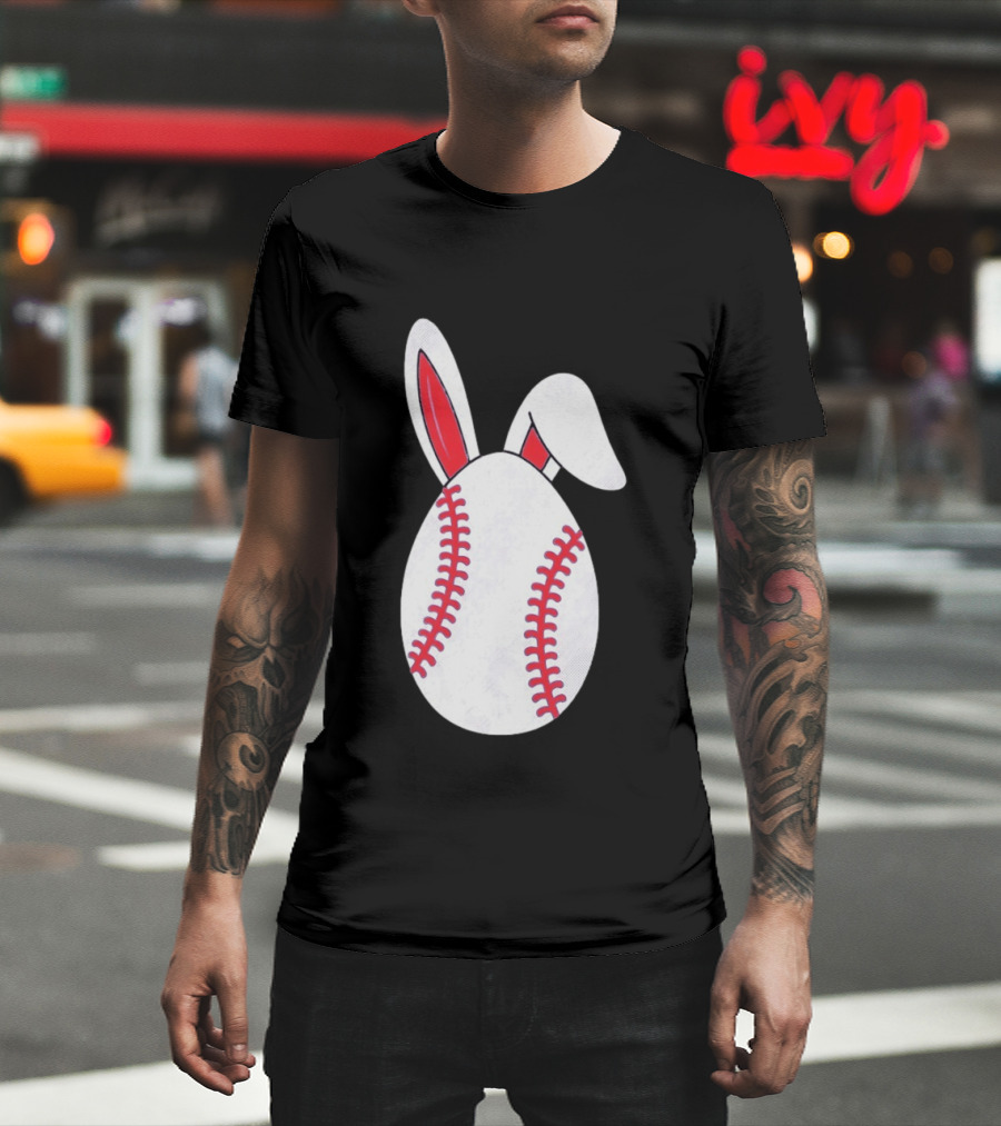 Happy Easter Bunny Ears Baseball Egg T-Shirt