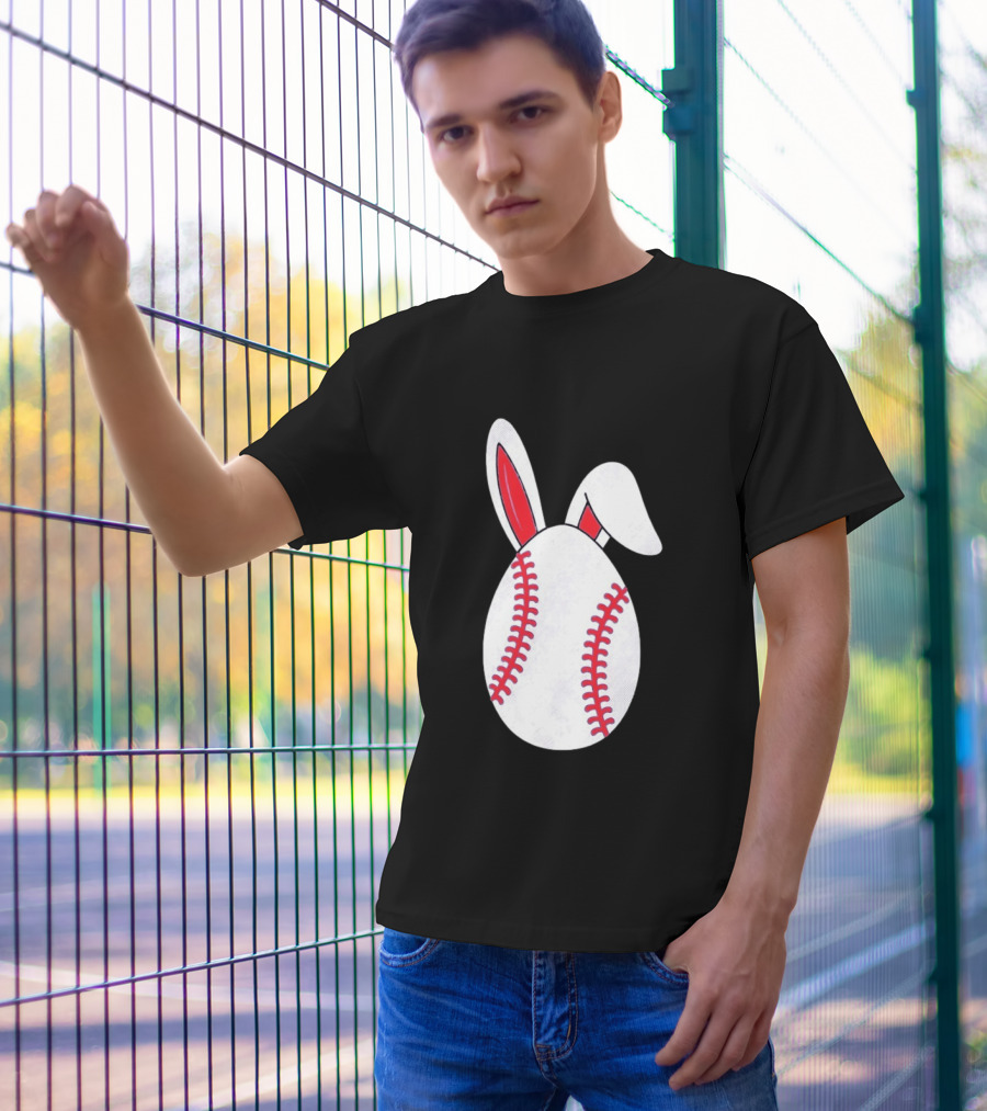Happy Easter Bunny Ears Baseball Egg T-Shirt