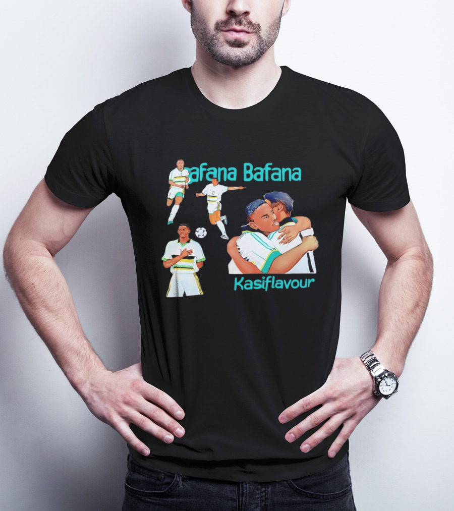 Bafana Bafana Kasi Flavour South African Football Players With Soccer Ball And Embrace T-Shirt