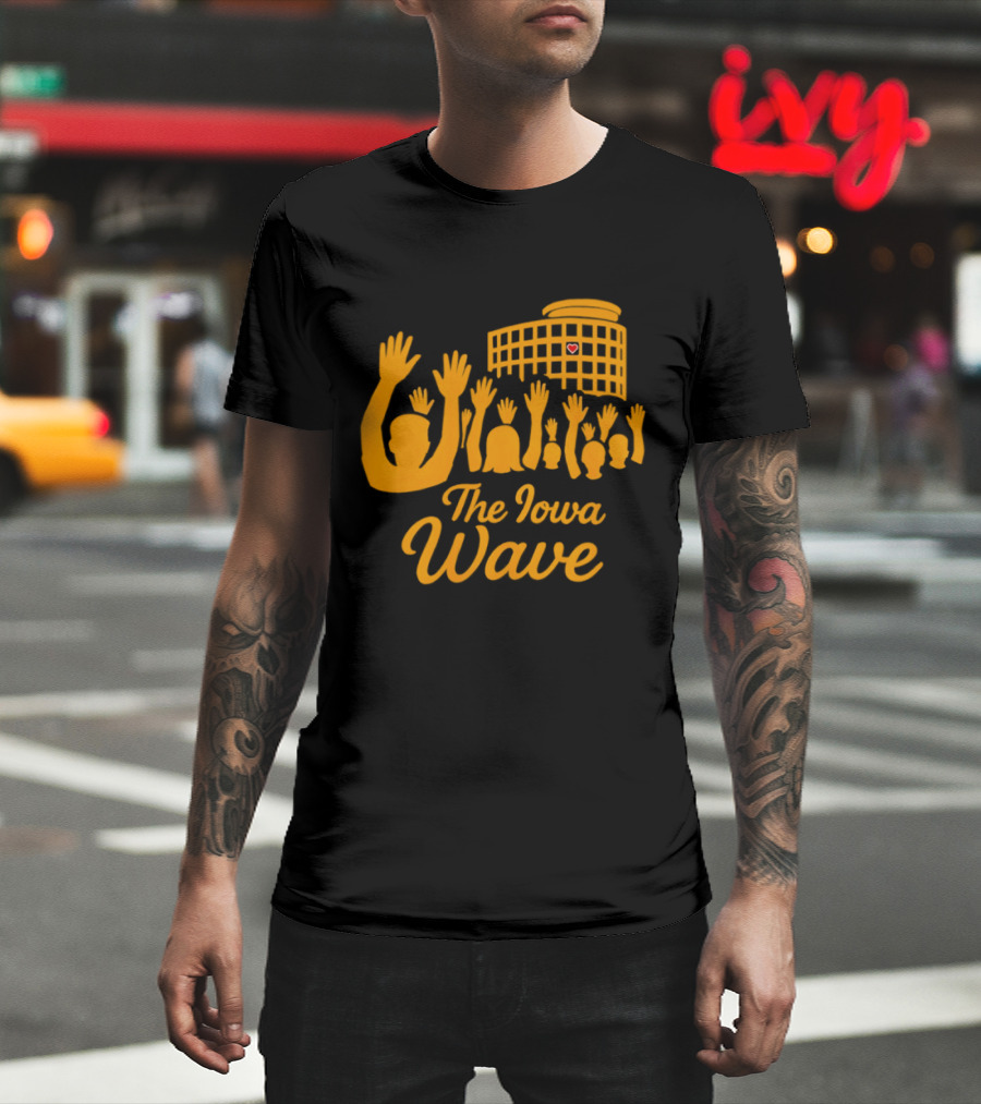 Iowa Hawkeyes The Iowa Wave Hospital Heart Gesture Iconic Fan Tradition T-Shirt