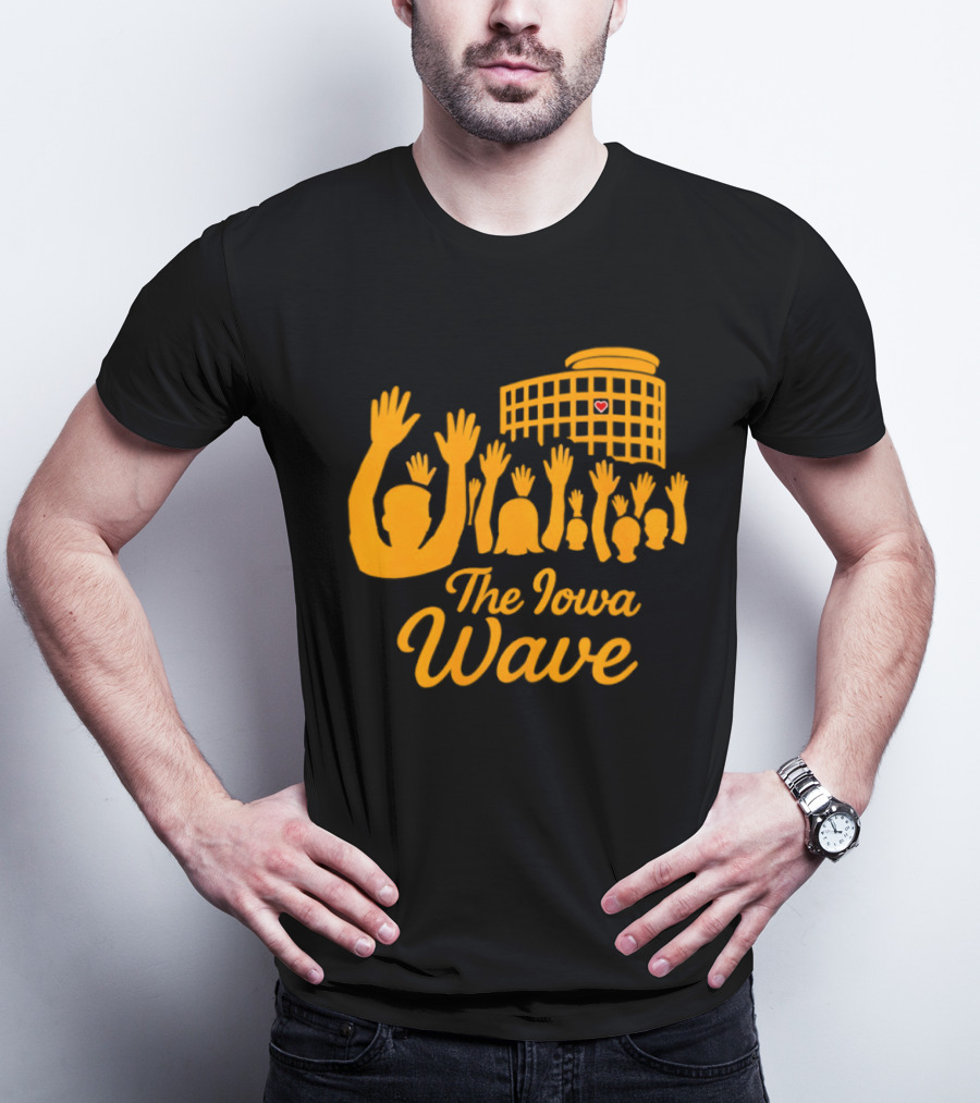 Iowa Hawkeyes The Iowa Wave Hospital Heart Gesture Iconic Fan Tradition T-Shirt