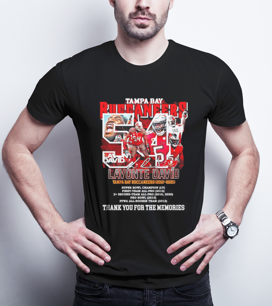 Lavonte David Tampa Bay Buccaneers 54 Thank You For The Memories 2012 2025 T-Shirt