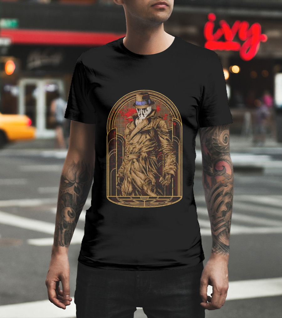 Rorschach Men Trench Coat And Hat T-Shirt