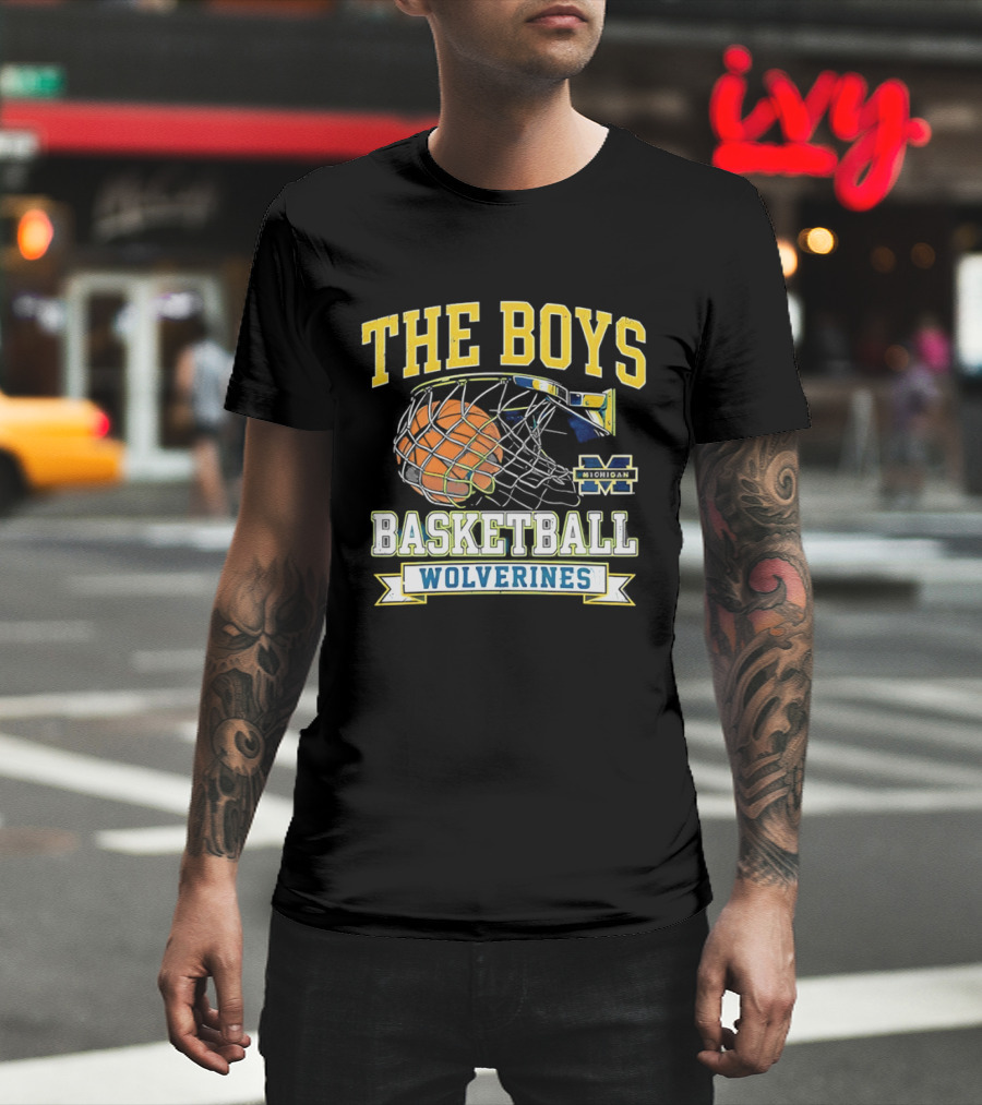 The Boys Basketball Wolverines Michigan M Hoops Sports Team T-Shirt