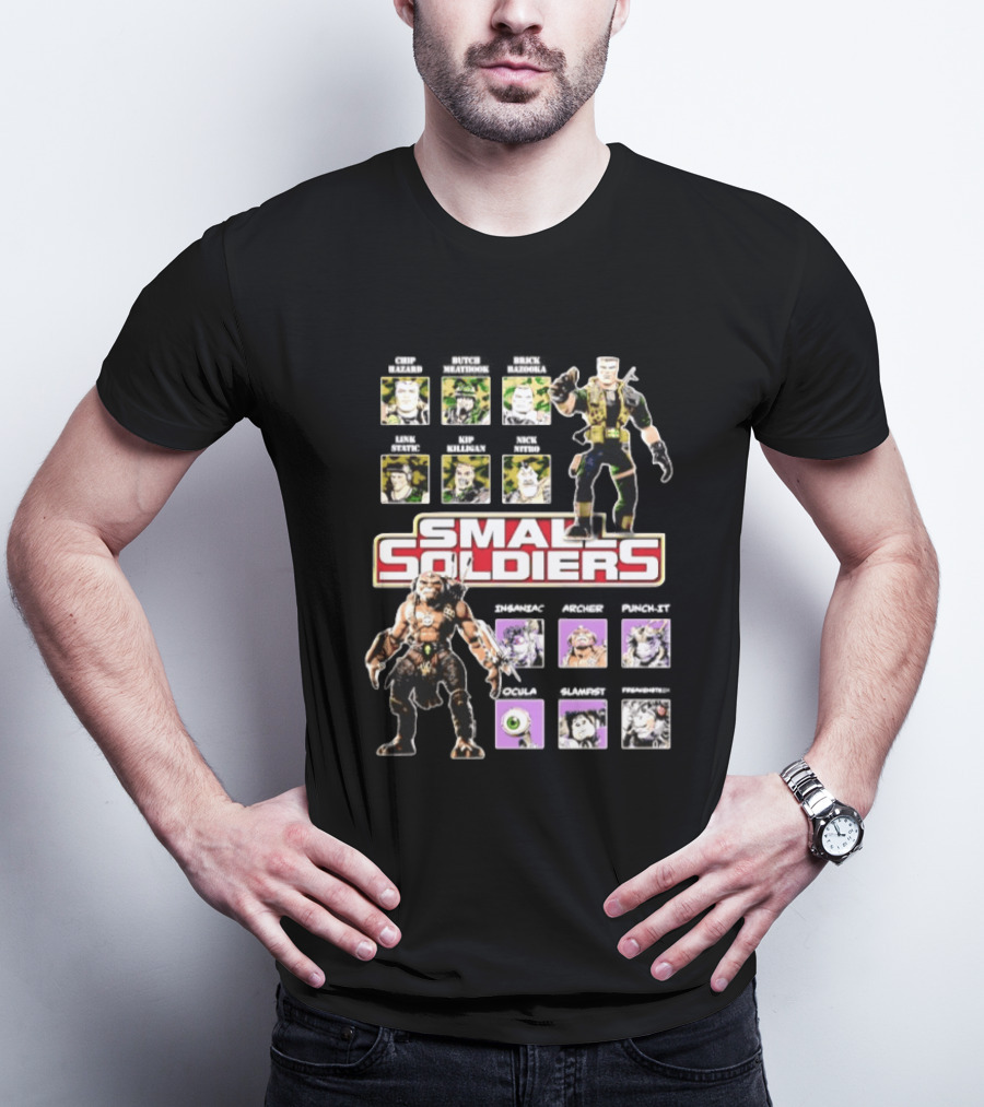 Small Soldiers 1998 Major Chip Hazard And Archer Globotech Characters T-Shirt