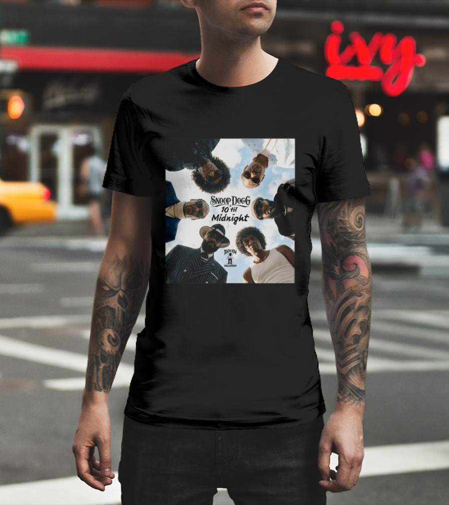 Snoop Dogg 10 Til Midnight Death Row Records Album Cover T-Shirt
