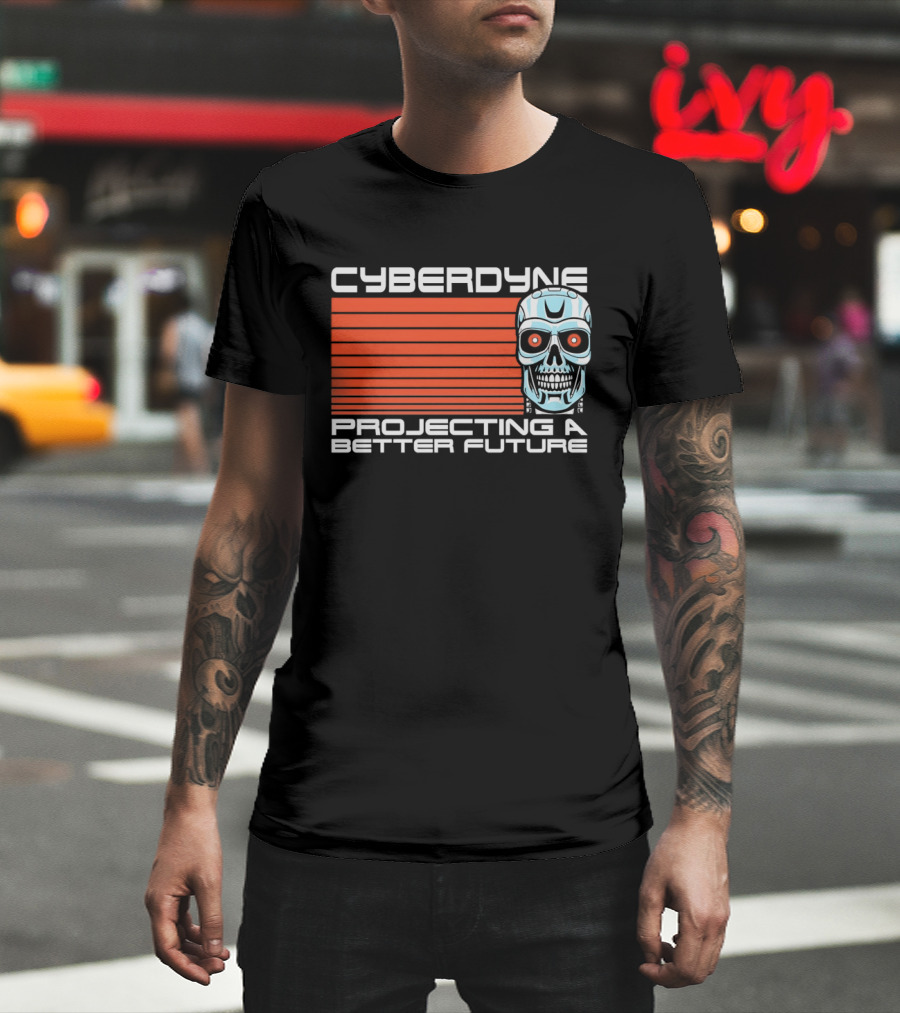 CYBERDYNE Projecting A Better Future Terminator Skull T-Shirt