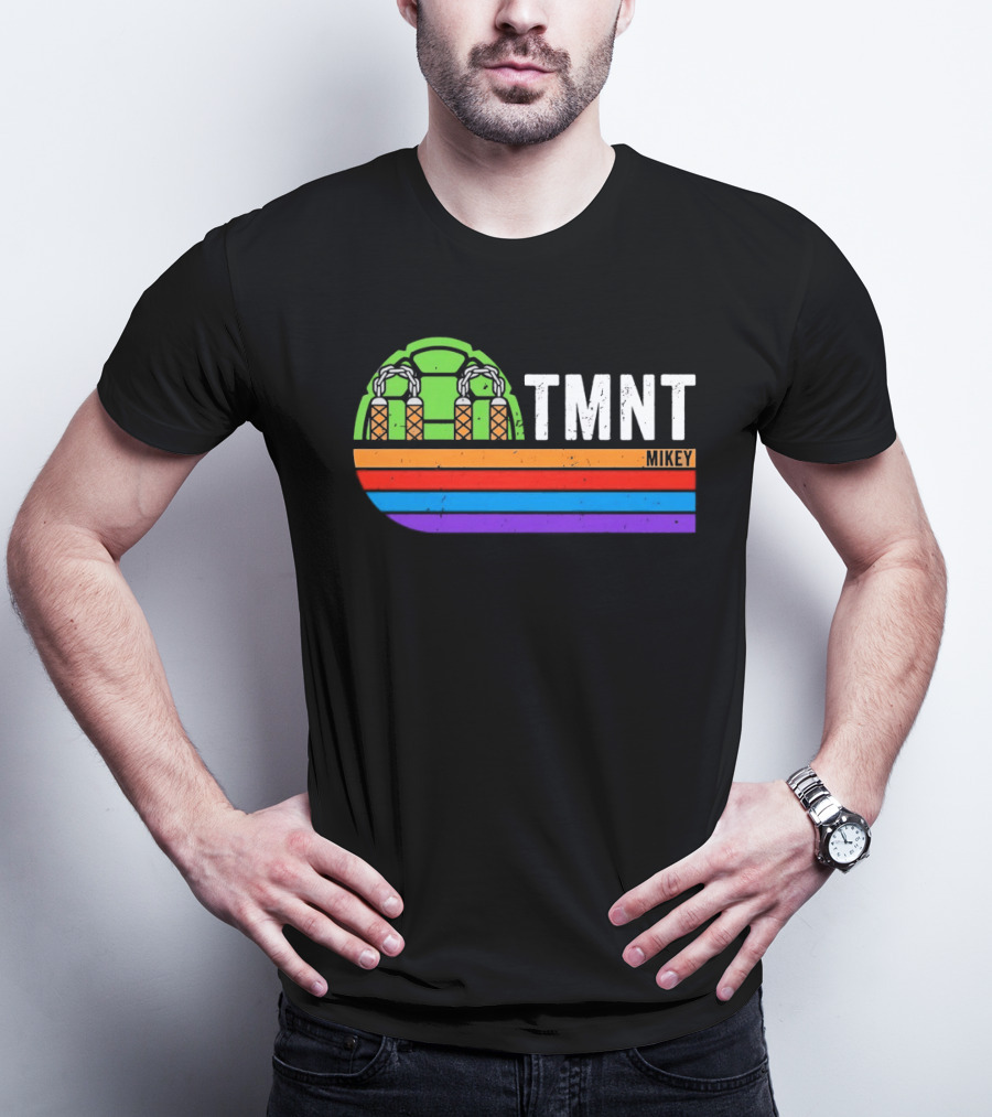 TMNT Michelangelo Mikey Retro Style Ninja Turtle T-Shirt