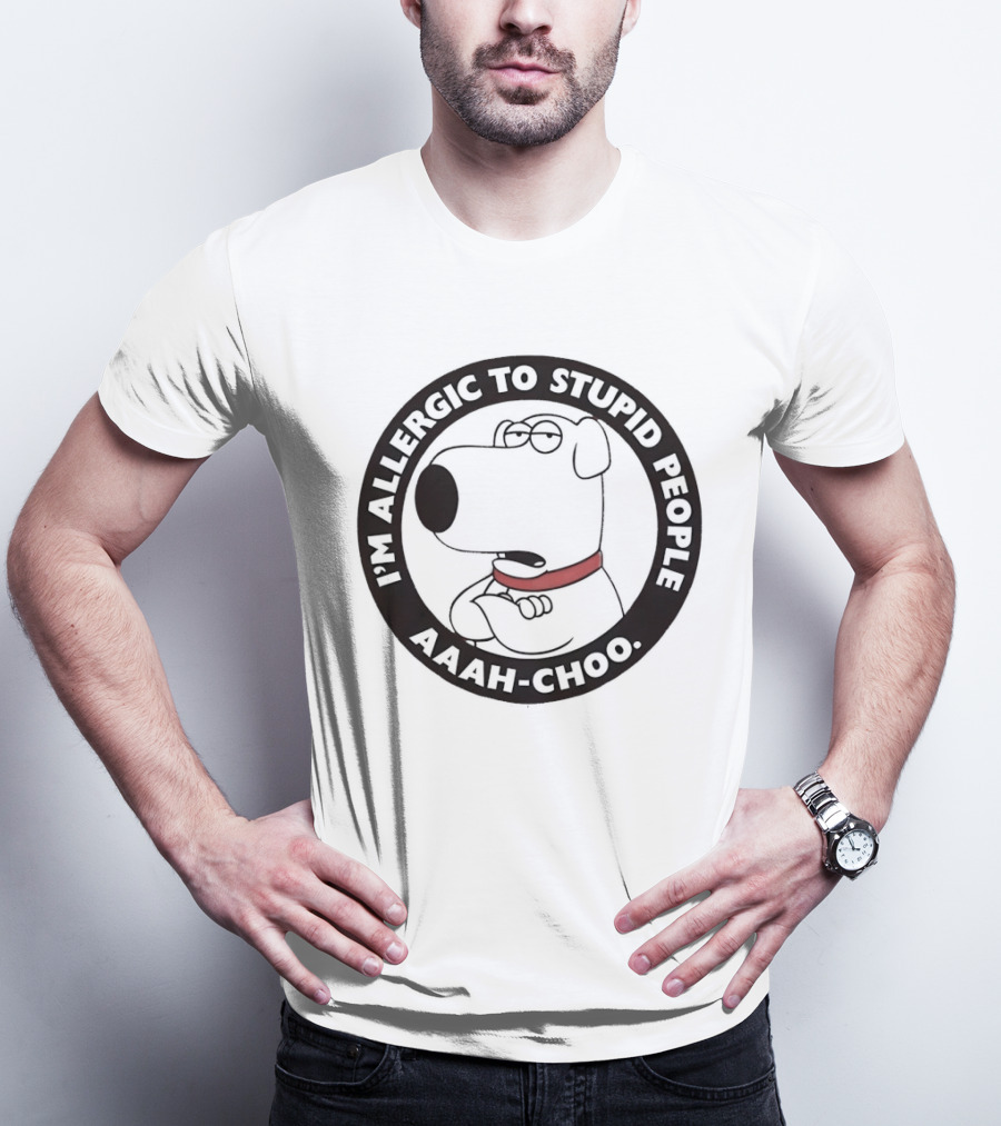 I'm Allergic To Stupid People Aaah Choo Red Collar Dog T-Shirt
