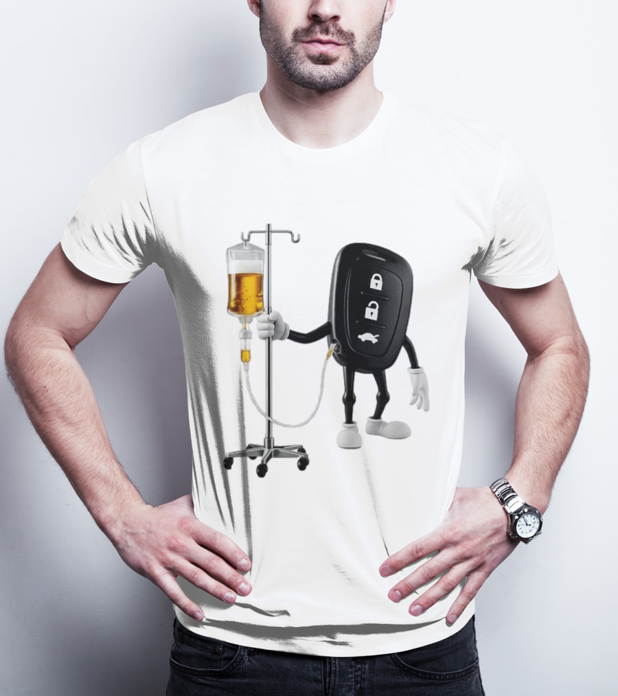 Car Keys With IV Beer Do Not Drink Alcohol When Driving Warning T-Shirt