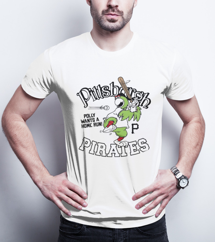 Pirate Parrot Pittsburgh Pirates Polly Wants A Home Run Baseball Fun T-Shirt