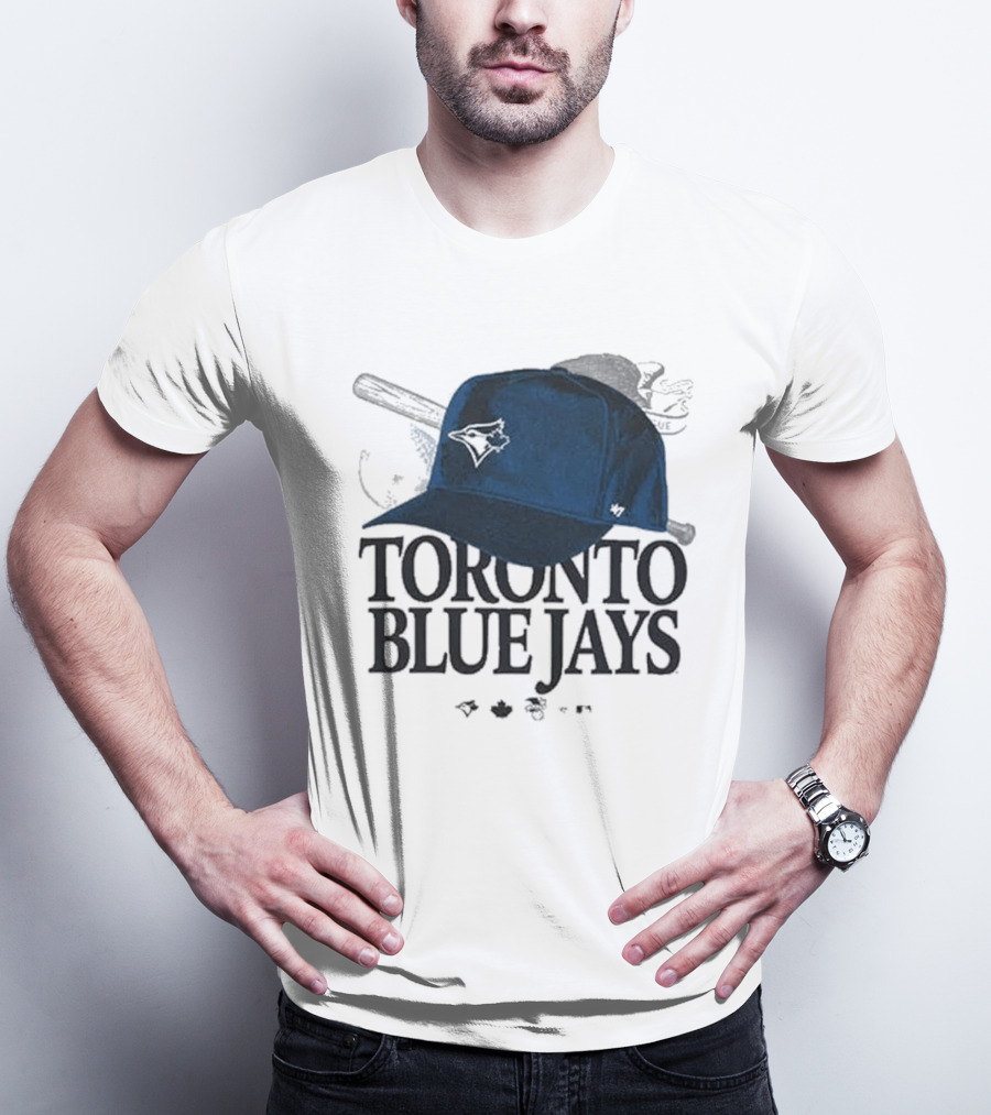 Toronto Blue Jays Baseball Cap And Bat Motif '47 T-Shirt