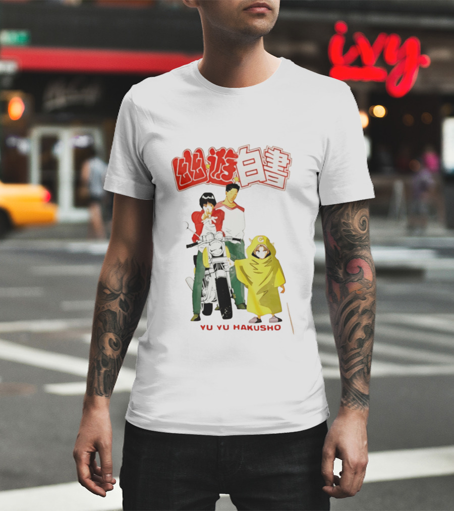 Ron Funches Loot Howard Yu Yu Hakusho Anime 90s Nostalgia Yusuke Kuwabara Hiei Kurama Motocross T-Shirt