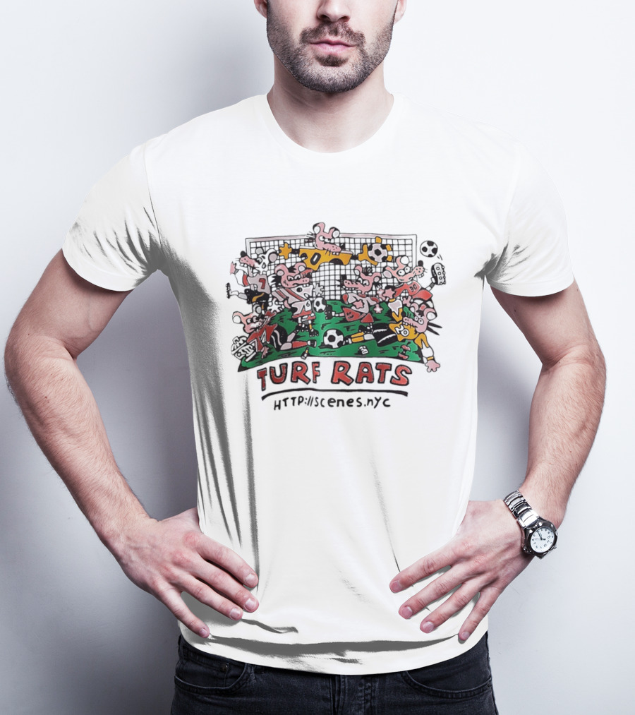 Turf Rats Soccer Match Cartoon Httpwscenes.nyc T-Shirt