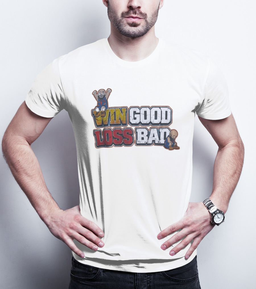Win Good Loss Bad Basketball Cartoon Characters Sitting And Crying T-Shirt