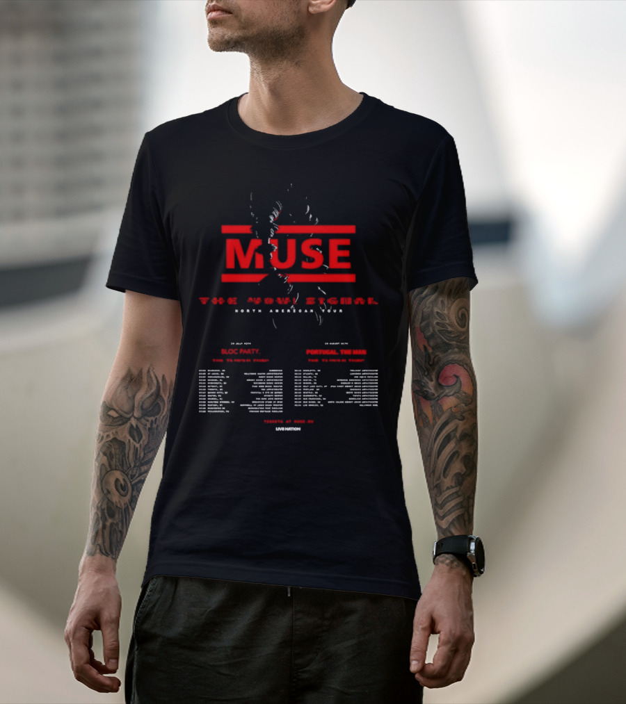Muse The Wow Signal North American Tour 2026 Venue Dates Mack Minn Eddie Wright T-Shirt
