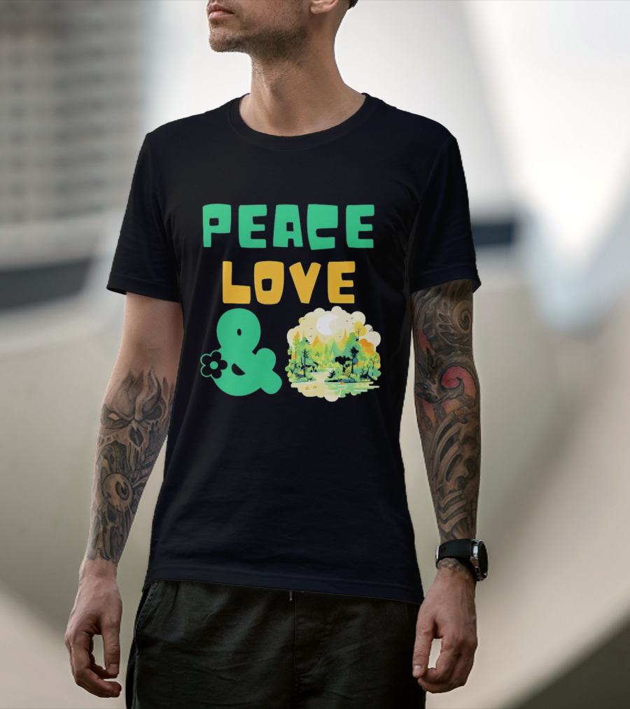 Peace Love And Nature Scenic Forest Scene T-Shirt