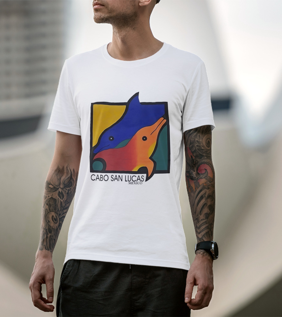 Cabo San Lucas Dolphin Colorful Art Mexico T-Shirt