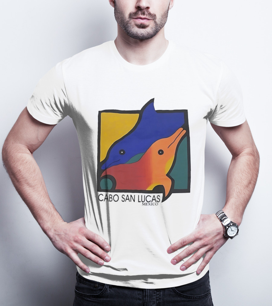 Cabo San Lucas Dolphin Colorful Art Mexico T-Shirt