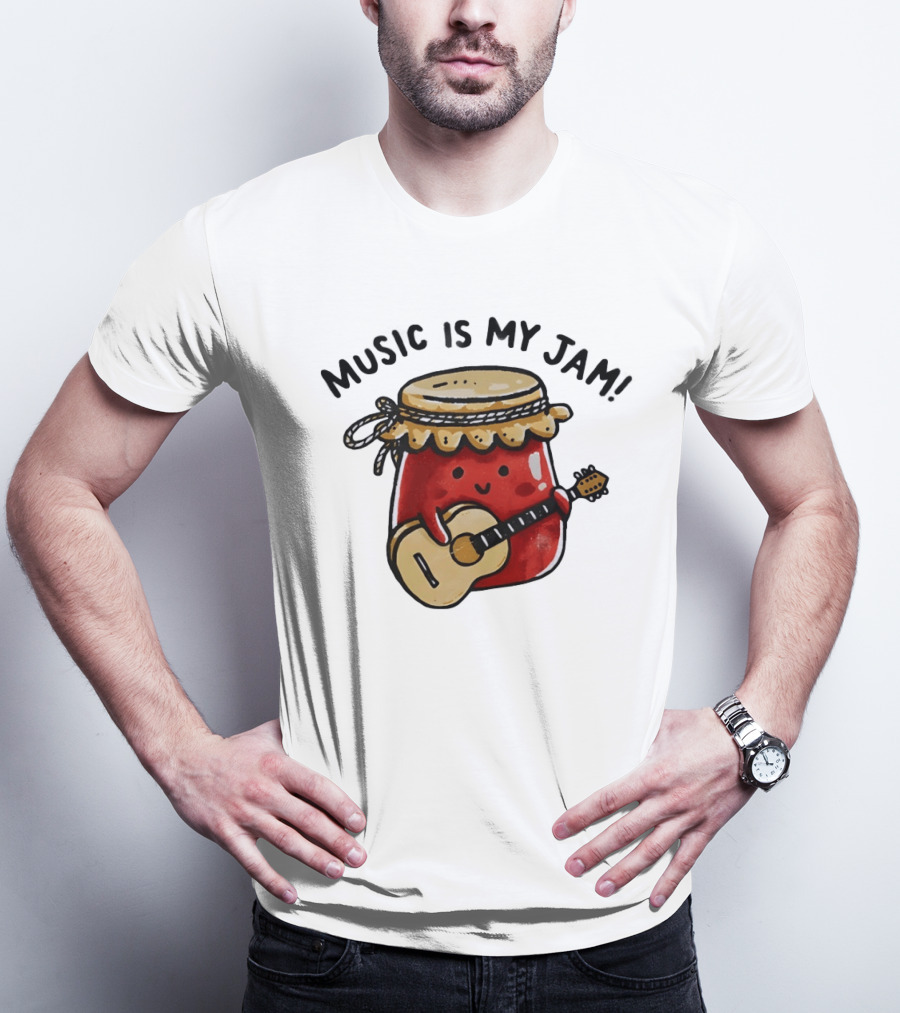 Jar Of Jam Playing Guitar Music Is My Jam T-Shirt