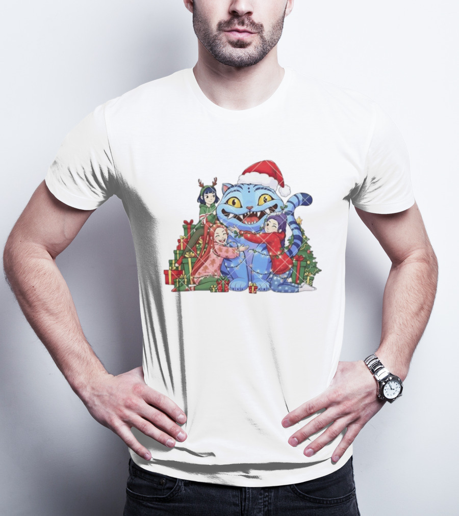 Derpy Huntrix Christmas Kpop Demon Hunters Holiday Cat Celebration With Friends T-Shirt