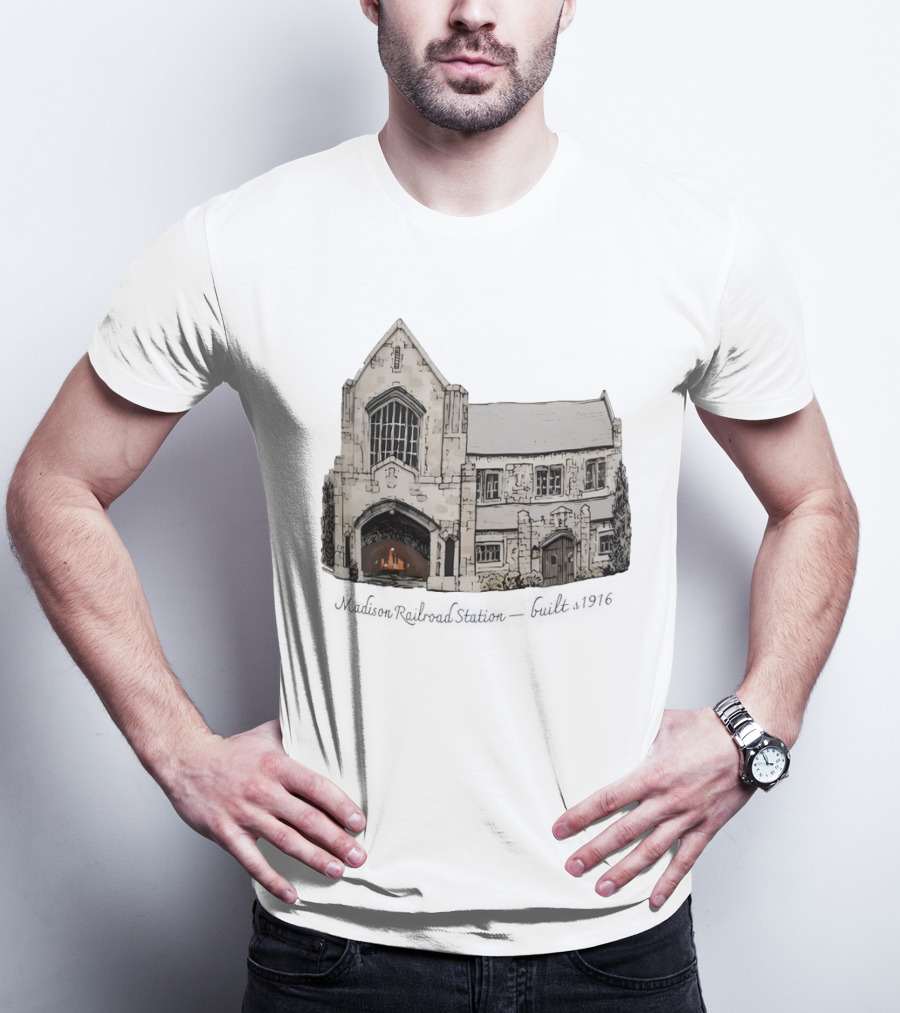 Madison Railroad Station Built 1916 Classic Architecture T-Shirt