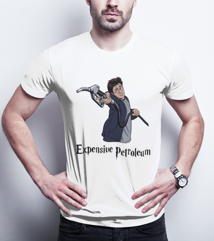 Expensive Petroleum Man Holding Gas Pump Nozzle T-Shirt