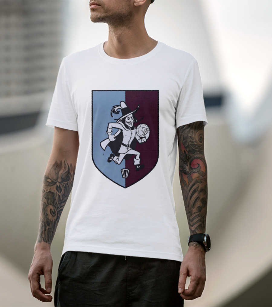 The Villan Football Mascot With Ball And Shield T-Shirt
