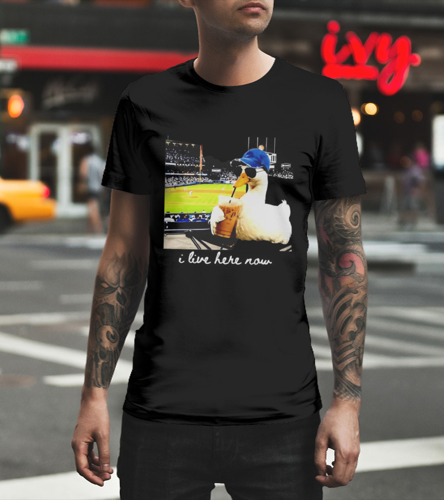 I Live Here Now Goose Ballfield Travel Baseball Softball Tournament T-Shirt