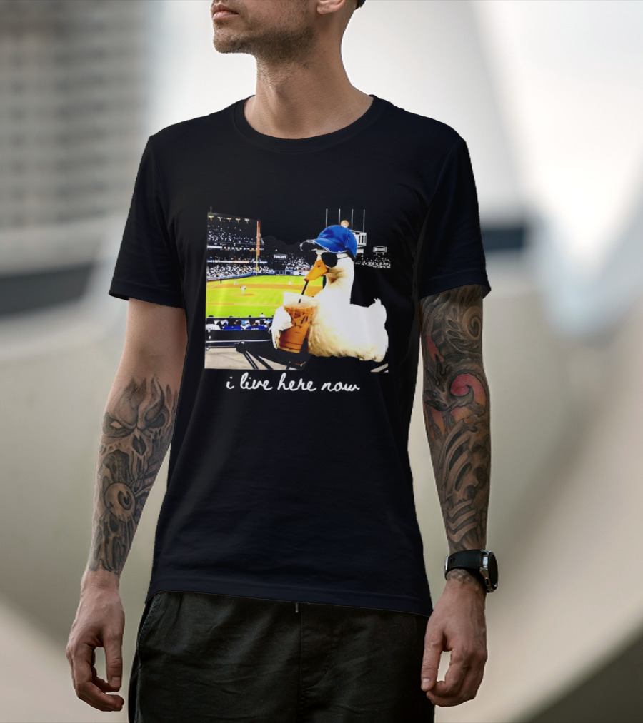 I Live Here Now Goose Ballfield Travel Baseball Softball Tournament T-Shirt