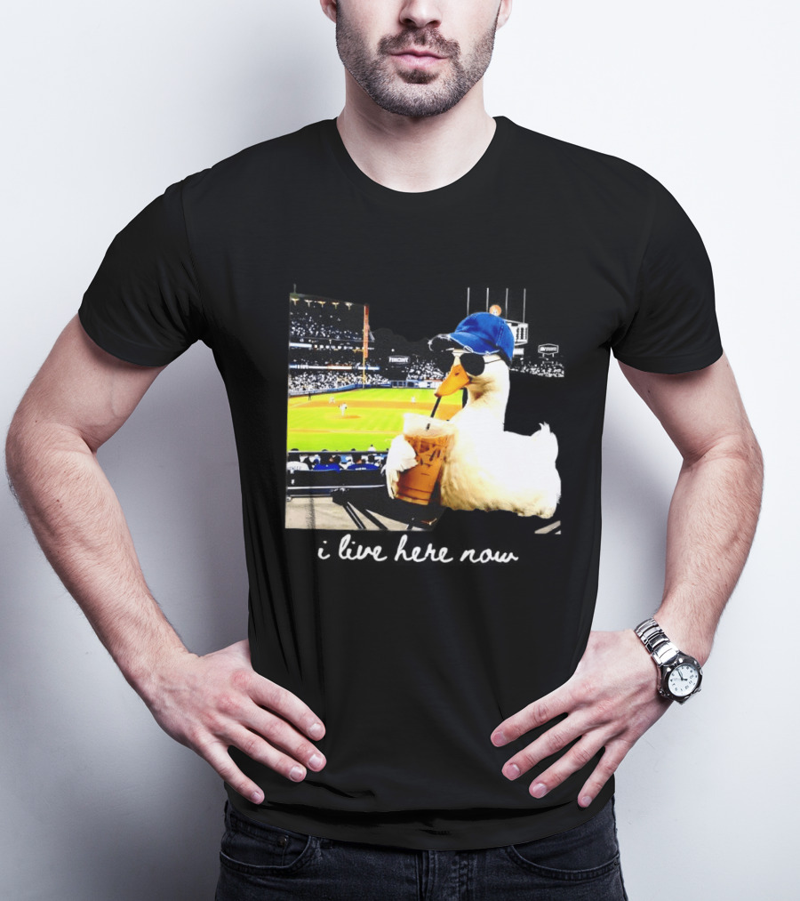 I Live Here Now Goose Ballfield Travel Baseball Softball Tournament T-Shirt